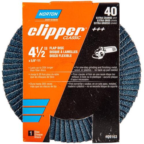 Norton 70184609163 Flap Disc Clipper 4-1/2" D X 5/8-11" Zirconia ...