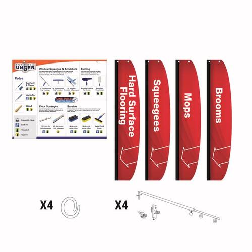 Retail First Inc 1000-000008 Signage Kit Unger 4" H Assorted Mops and ...