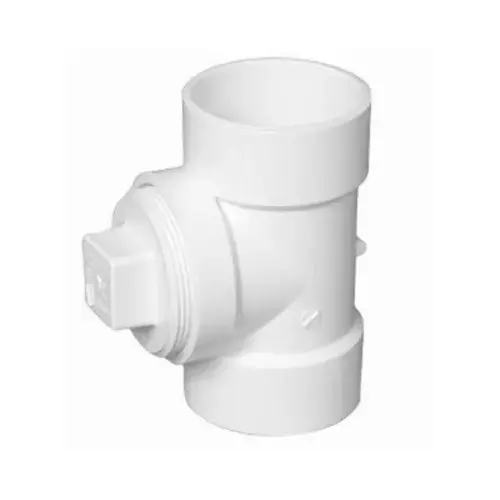 Charlotte Pipe PVC 00444X 0600HA PVC DWV Cleanout Tee with Plug, 1-1/2 ...