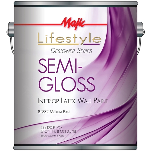 Majic Paints 8-1832-1-XCP4 Interior Wall Paint, Semi-Gloss, Medium Base ...