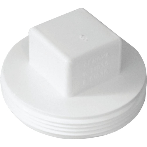 CANPLAS 414244BC Sewer Plug, 4 in, MNPT, PVC, White