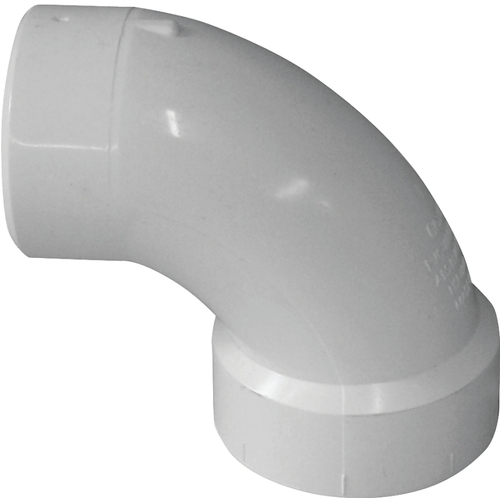 CANPLAS 192456 Sanitary Street Pipe Elbow, 6 in, Spigot x Hub, 90 deg ...