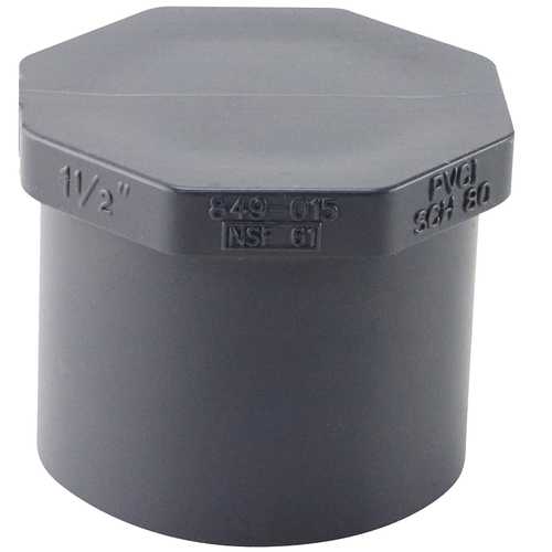 Lasco 036574 849015BC Pipe Plug, 1-1/2 in, MIP, PVC, SCH 80 Schedule