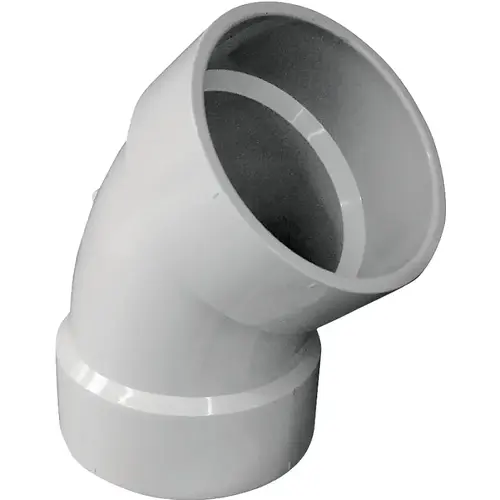 CANPLAS 192506 Sanitary Pipe Elbow, 6 in, Hub, 45 deg Angle, PVC, White ...