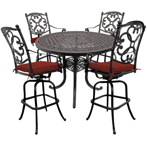 Seasonal Trends 161003 Athena Dining Set, 5-Piece, 4 Seating, Round ...