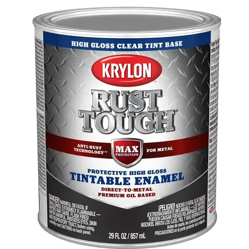 KRYLON K09727008 Rust Tough Enamel Paint, Gloss Sheen, Clear, 1 qt, 400 ...