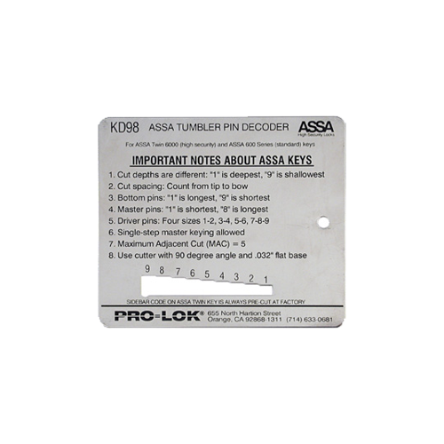 Pro-Lok KD98 Key Decoder