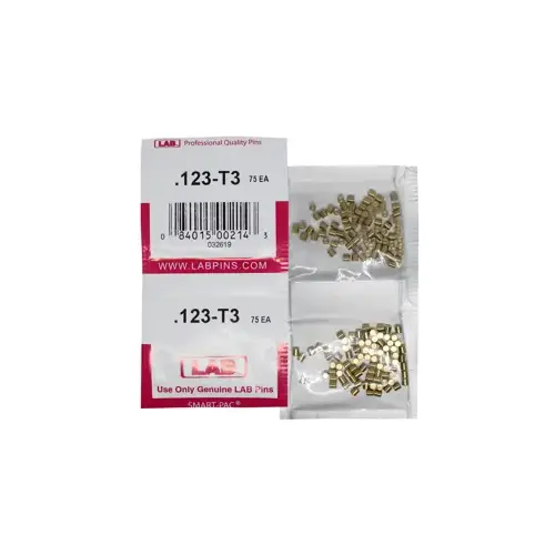 LAB SECURITY 123T .123 Top Pin, Color-Coded, Brass Alloy, .115 Diameter ...