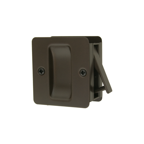 Trimco 1064.613E Passage Pocket Door Lock Square Cutout Dark Bronze Finish