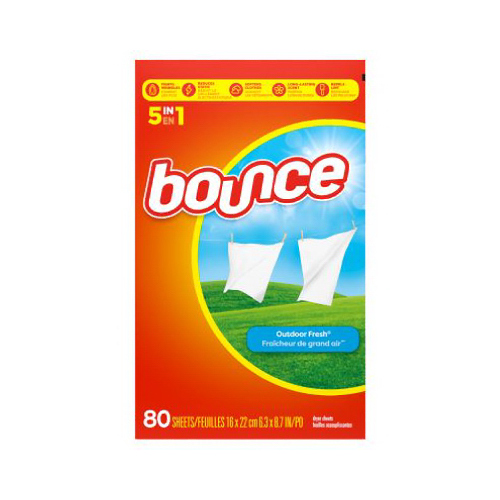BOUNCE 80068 Wrinkle and Static Remover Outdoor Fresh Scent Sheets 80 sheet