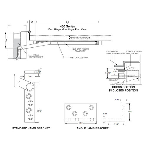 Cal Royal HD664S-US4 Heavy Duty Surface Overhead Door Stop Buy Now
