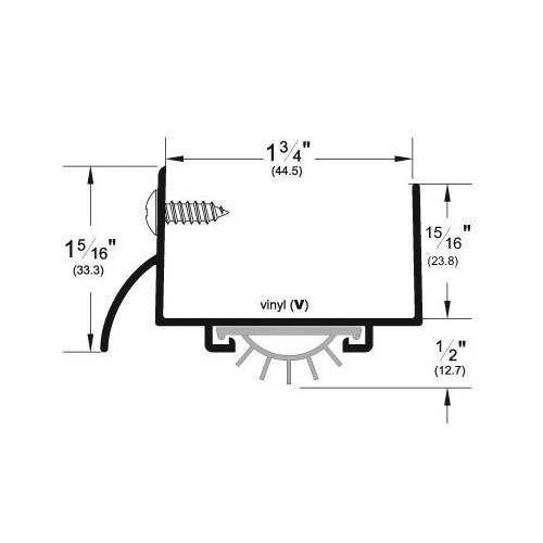 Pemko 216AV 36 36" Door Shoe with Vinyl Mill Finish Aluminum Finish 216AV36