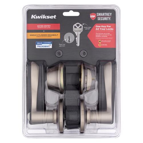 Kwikset 96900-420 96900-420 Deadbolt Security Set, Keyed Entry Lock ...