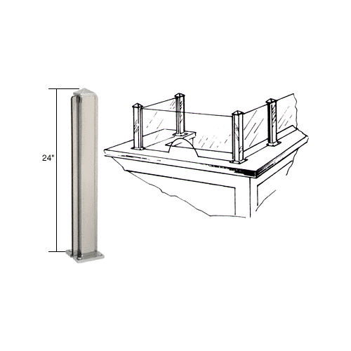 CRL 1580924C Polished Stainless Steel 24" Center Partition Post