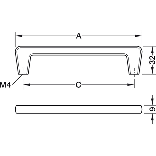 Hafele 106.70.432 Furniture handle, Zinc 160 178 x 32 mm H2330 ...