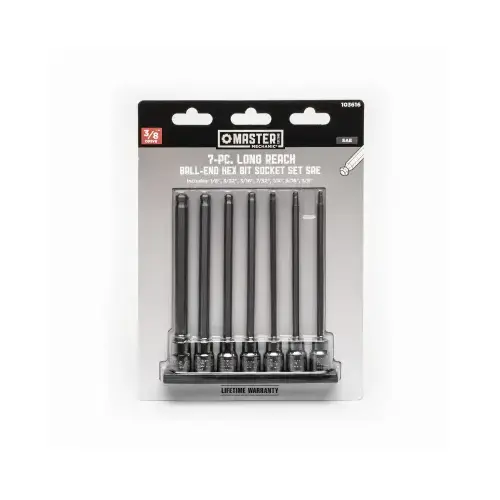 Master Mechanic TV0707124 7-Pc. SAE Long Ball End Socket Set Buy Now