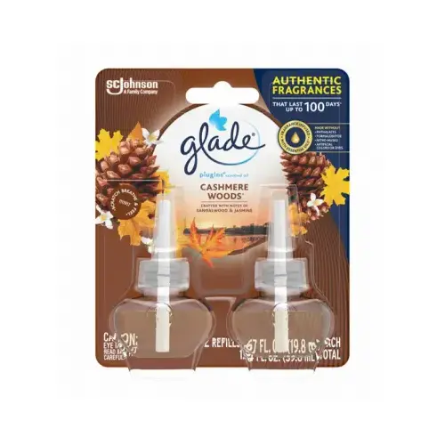 GLADE 72442 Air Freshener Refill Plug-Ins Cashmere Woods Scent 1.34 oz ...