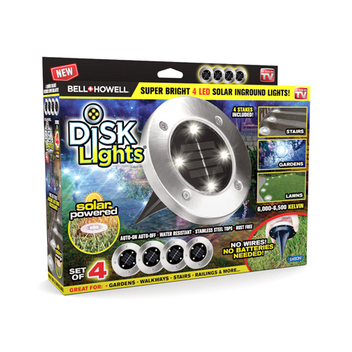 EMSON 1998 Disk Light, 4-Lamp, LED Lamp, Stainless Steel Fixture