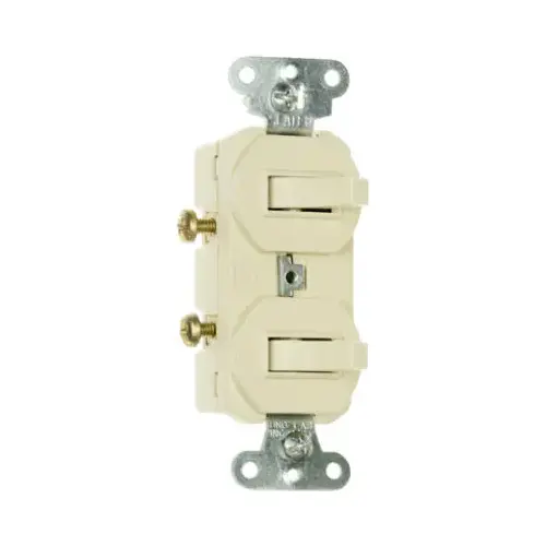 PASS & SEYMOUR 690IGCC6 Double Combination Switch, 15 A, 120/277 VAC ...