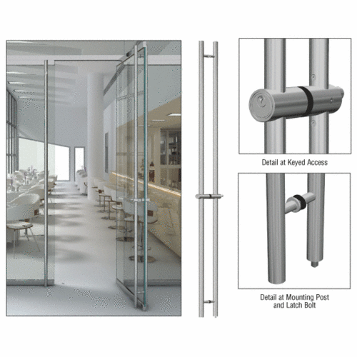 CRL LLP84BS Brushed Stainless 84" Locking Ladder Pull