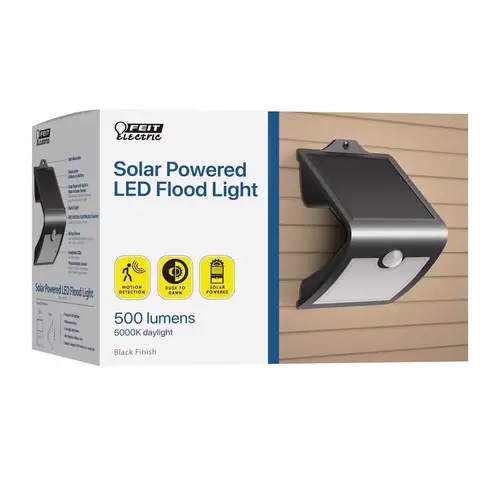 Feit Electric SV6/500/SOL/BLK Security Light Motion-Sensing Solar Powered LED Black Black Buy Now
