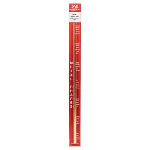 K&S 8162 Decorative Metal Rod, 1/16 in Dia, 12 in L, 260 Brass, 260 ...