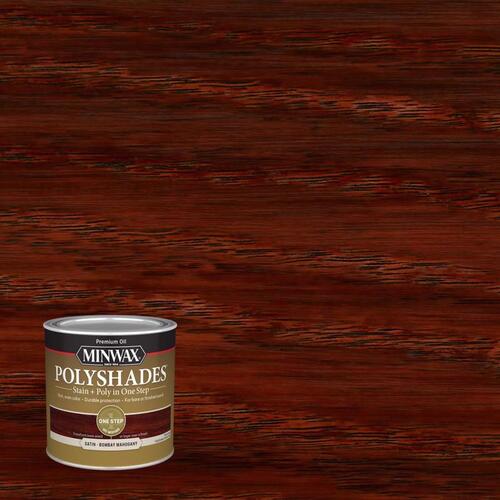 Minwax 213804444 PolyShades 4444 Wood Stain and Polyurethane, Satin, Bombay Mahogany, Liquid, 0. ...