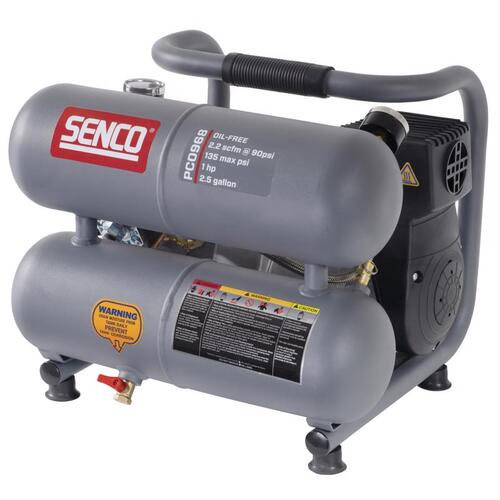 Senco PC0968 Trim Air Compressor, 2.5 gal Tank, 1 hp, 115 V, 135 psi ...