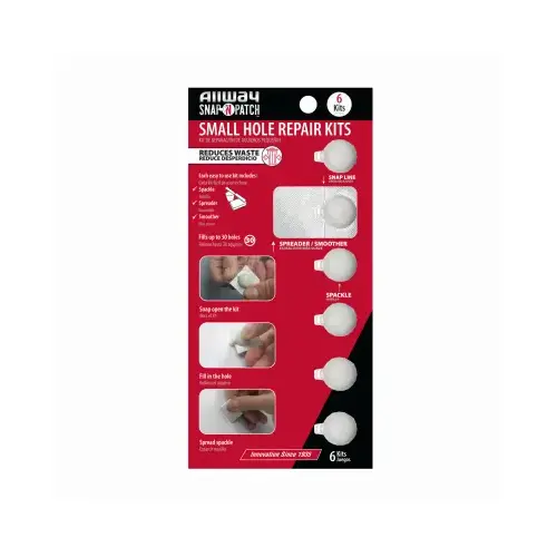 Allway SNP-6 Snap N Patch Dry Wall Hole Repair Kit, Up to 30 Holes Buy Now
