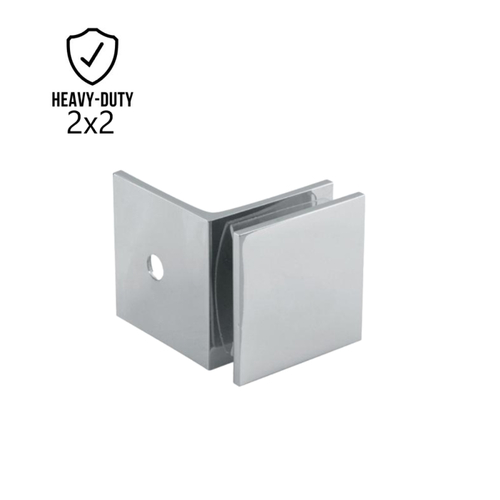 SGS GCS-201-CH 2x2 Wall Mount Square Edges Glass Clamp W/Leg-Chrome