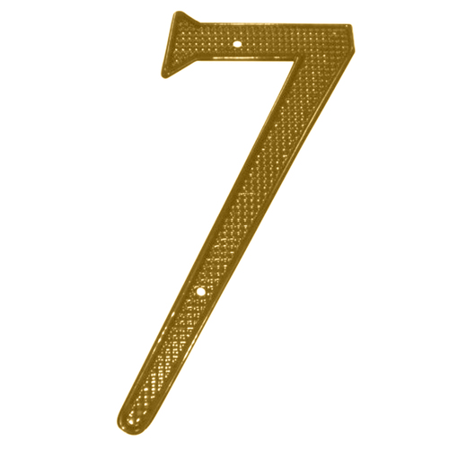 Pamex DD07407PB 4" Zinc Nail On House Number # 7 Bright Brass Finish