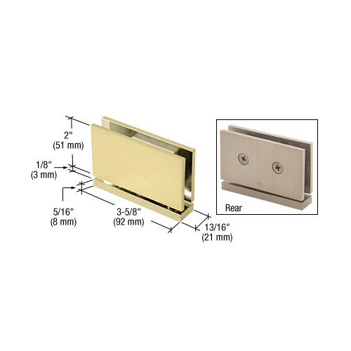 CRL CAR01SB Satin Brass Cardiff Series Top or Bottom Mount Hinge