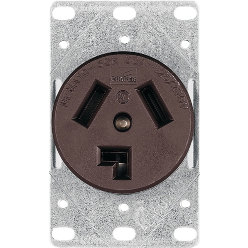 Eaton 38B-BOX 38B-BOX Power Receptacle, 3 -Pole, 125/250 V, 30 A, NEMA ...