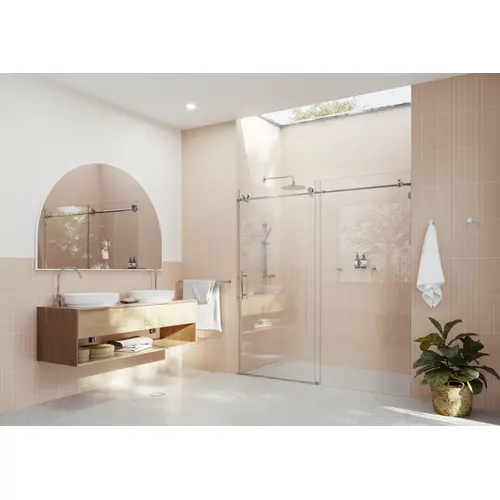 Glass Warehouse GW-SLD-72-CH Eclipse 72" x 78" Fully Frameless Glass ...