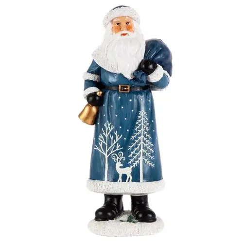 Gerson 2700980-XCP2 Figurine Blue/White Santa 12.5" Blue/White - pack ...