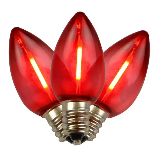 Holiday Bright Lights BU25FLDSC7-TRDA Christmas Light Bulbs LED C7 Red ...