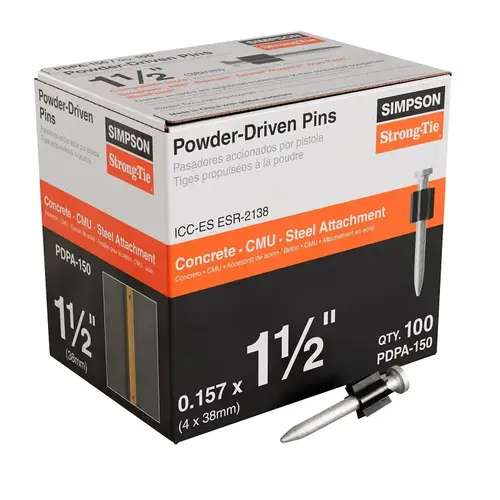 SIMPSON STRONG-TIE CO PDPA-150 PDPA Drive Pin, 0.157 in Dia Shank, 1-1/ ...