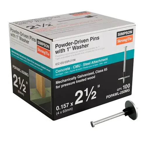 SIMPSON STRONG-TIE CO PDPAWL-250MG PDPAWL Drive Pin, 0.157 in Dia Shank ...