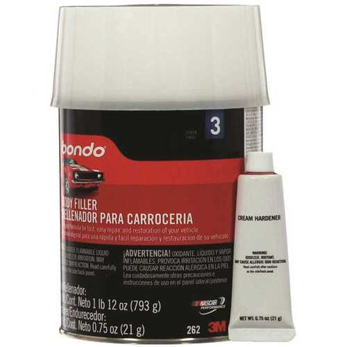 3M 262 Gray Body Filler - Liquid 28 oz Can