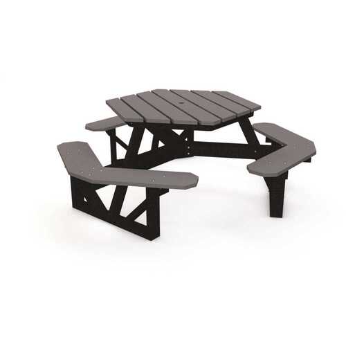 National Brand Alternative 289-1070-3 Hex 6 ft. Gray Recycled Plastic ...