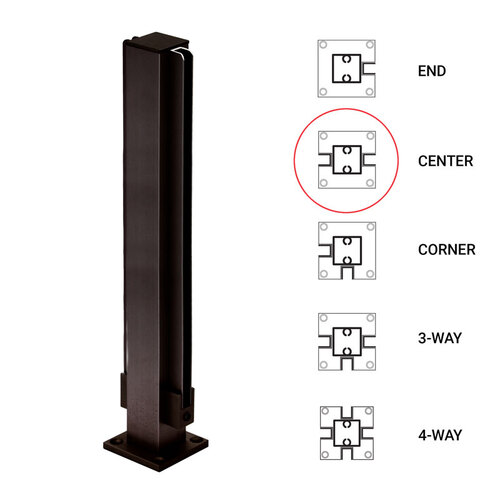 FHC 0D991DU12C 12" Center 1" Air Space Partition Post - Dark Black ...