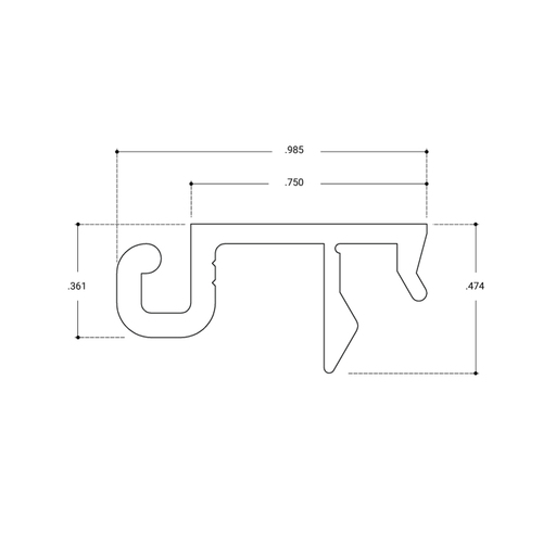 FHC 5237CA FHC Aluminum 2" X 4-1/2" 1/4" Offset Glazing Adapter - 24'-1 ...