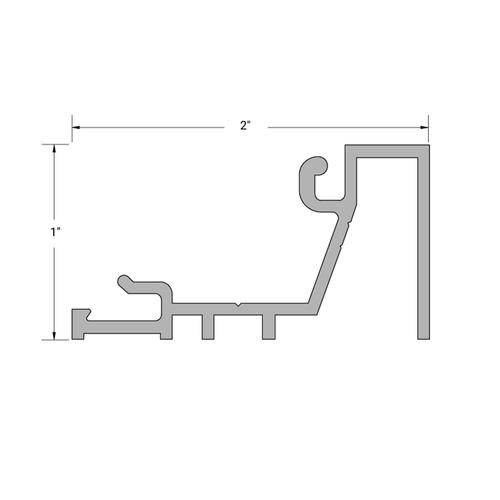 FHC 6824AA FHC Aluminum 1-3/4" x 4-1/2" Center Glaze Transom Sash - 24 ...