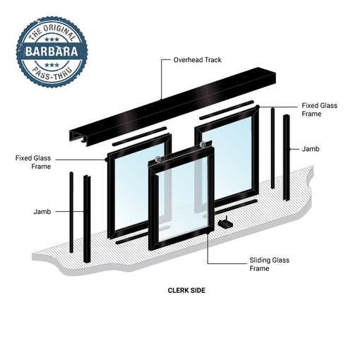 FHC 0D1030DUC FHC Barbara Horizontal Sliding Pass-Thru Assembly OXO No Screen - Dark Black ...