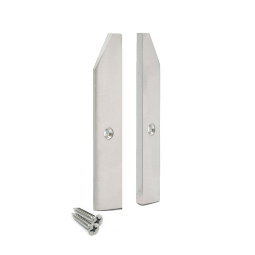 FHC R4TSEC12BS FHC 4" Tapered Door Rail Split End Cap - Brushed Stainless