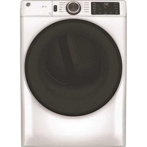 GE GFD55ESSNWW 7.8 cu. ft. Smart Front Load Electric Dryer in White ...