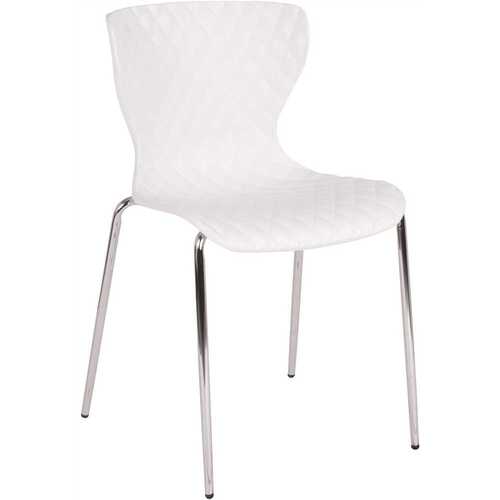 Carnegy Avenue CGA-LF-232235-WH-HD Plastic Stackable Chair in White
