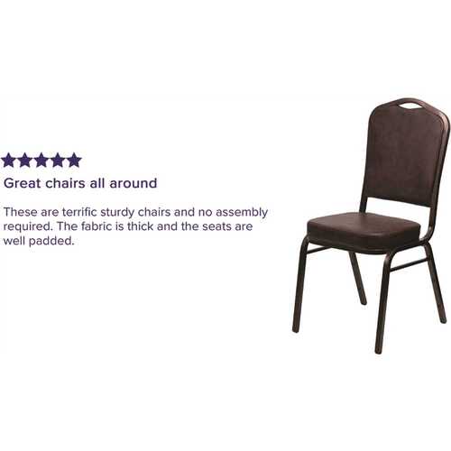Carnegy Avenue CGA-FD-9038-BR-HD Vinyl Stackable Chair in Brown Carnegy Avenue CGA-FD-9038-BR-HD Vinyl Stackable Chair in Brown