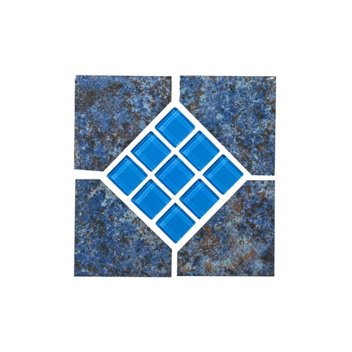 NPT OCEANS-AQUA DECO GL 6" X 6" Porcelain Deco Tile Oceans Aqua Blue ...