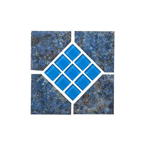 NPT OCEANS-AQUA DECO GL 6" X 6" Porcelain Deco Tile Oceans Aqua Blue ...